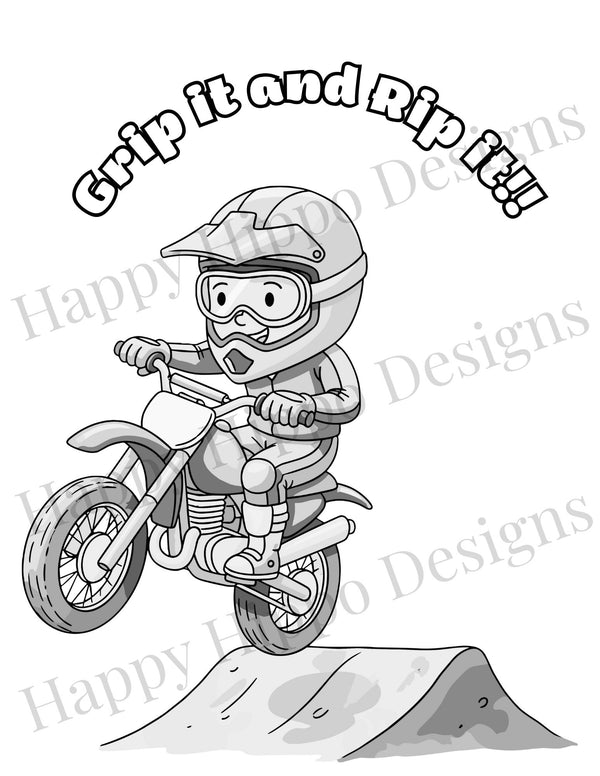Grip it and Rip it! Coloring page- digital download – Happy Hippo Designs